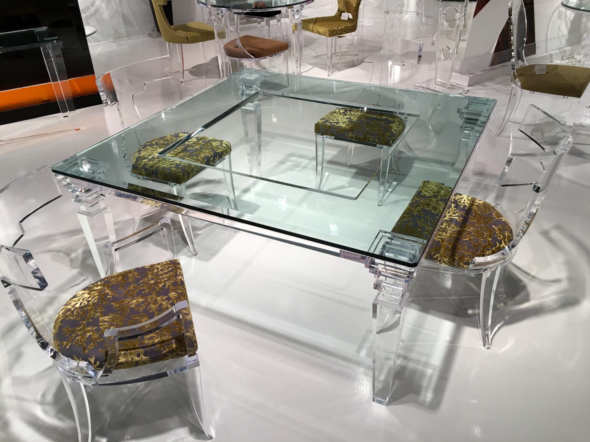 Crystals triangular base dining Table - Shahrooz Art